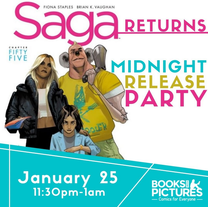 Saga Returns! Midnight Release Event – Books with Pictures